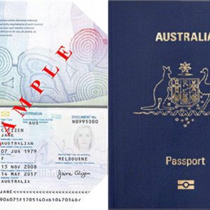 Australian passport example - Escape Trekking Adventures