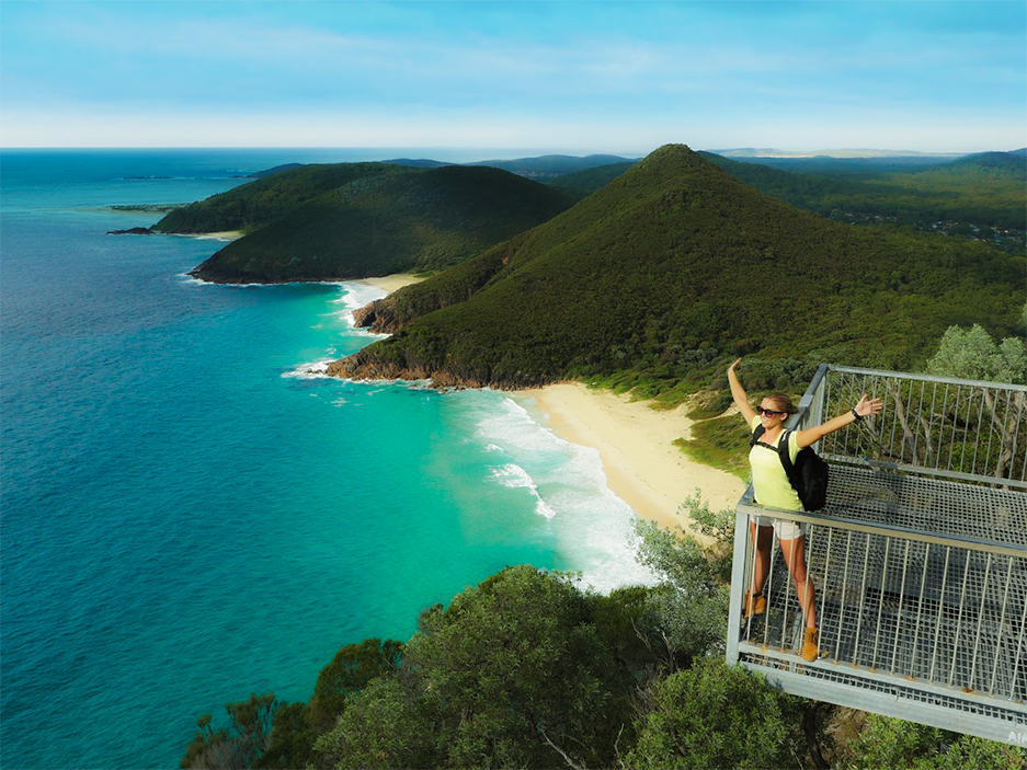 The summit of Mt Tomaree - Escape Trekking Adventures